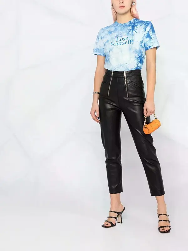 Rabanne Slogan Print Tie-dye T-shirt