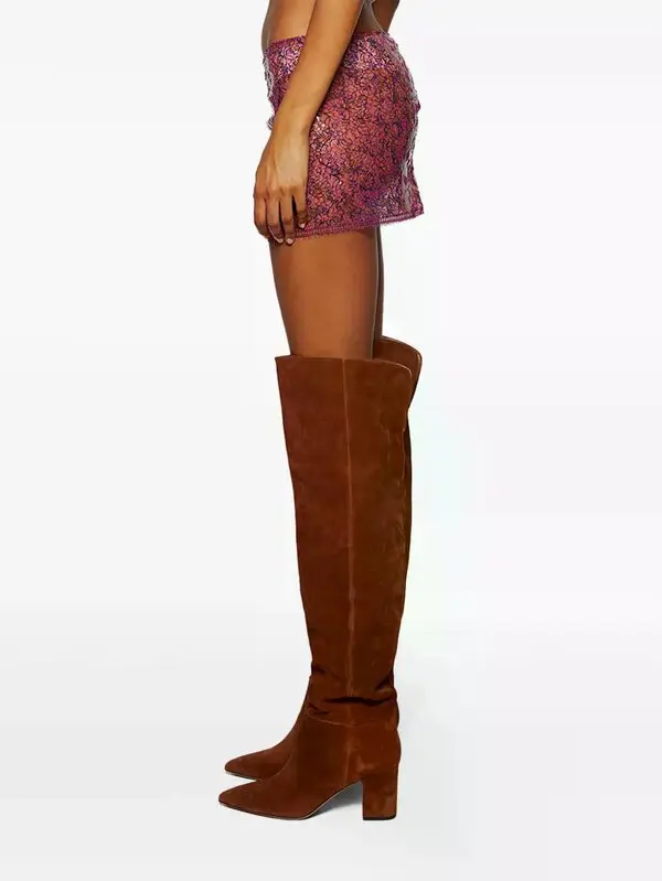 Christopher Esber Hand-painted Lace Mini Skirt