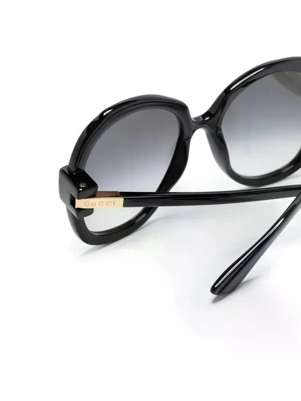 Gucci Oversized Sunglasses With Gold-tone Logo Plaque