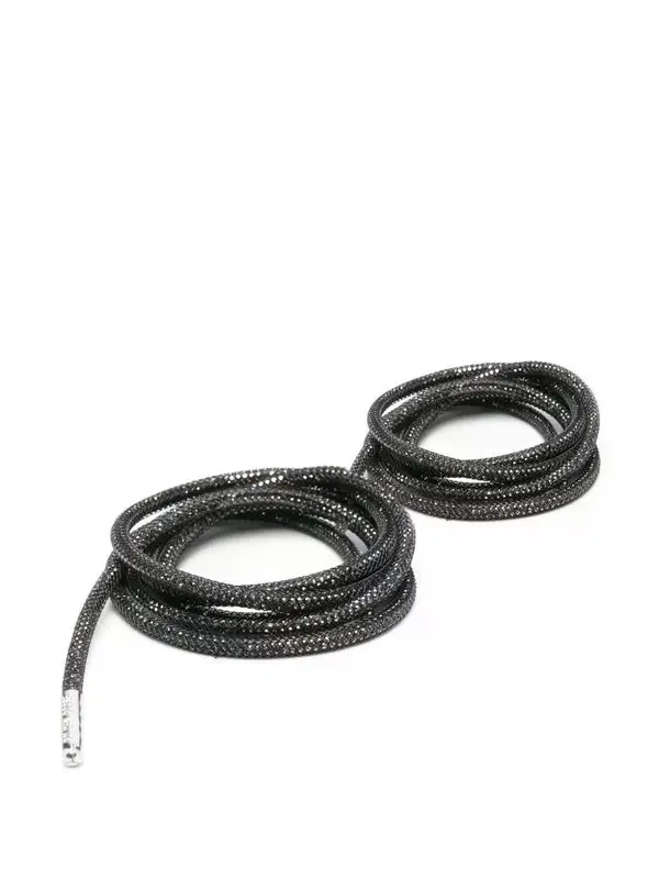 GOLDEN GOOSE Crystal-embellished Shoe Laces - Black
