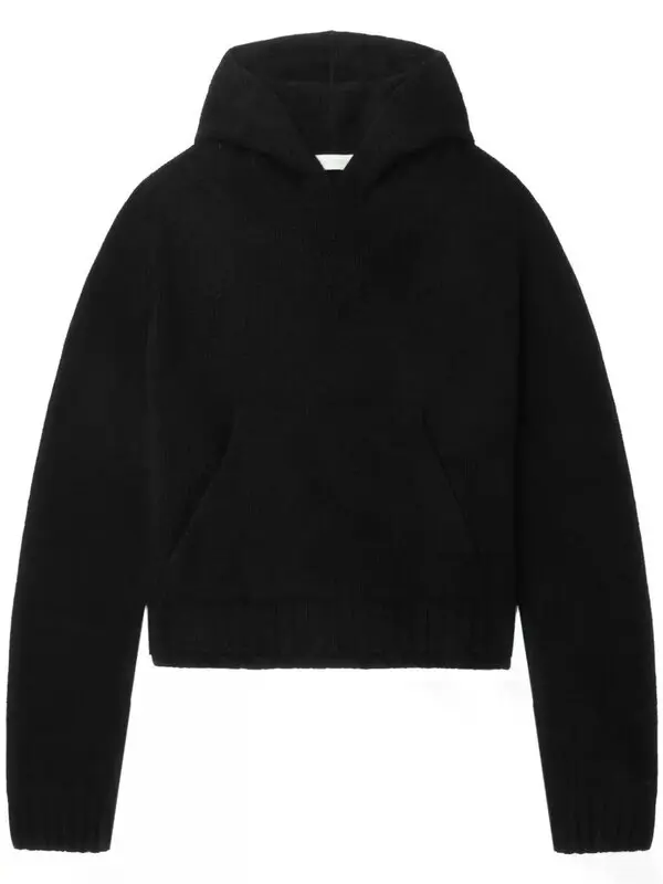Palm Angels Curved Logo Knitted Hoodie