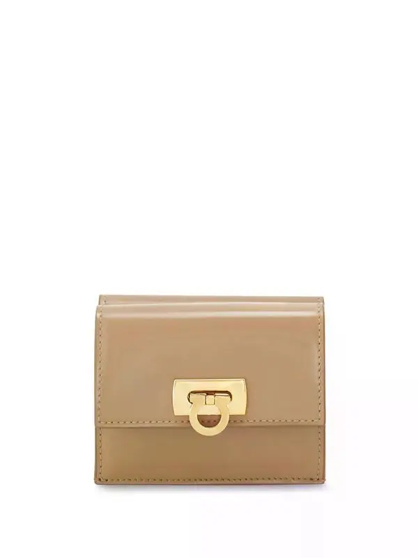 FERRAGAMO Gancini-buckle Leather Wallet - Neutrals