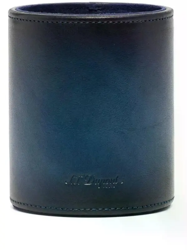 S.t. Dupont Atelier Leather Pen Pot - Blue