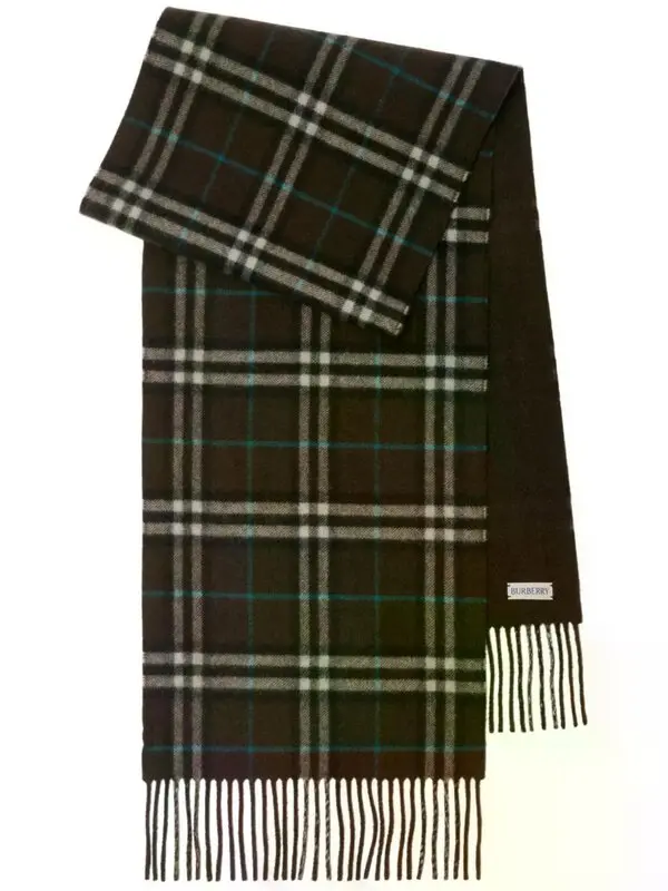 Burberry Reversible Check Cashmere Scarf - Brown