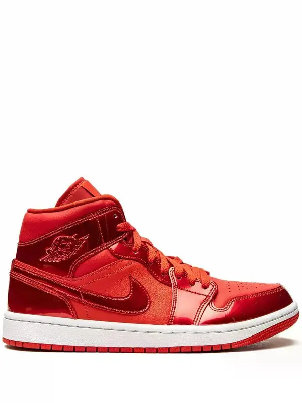 JORDAN Air 1 Mid Pomegranate Sneakers - Red