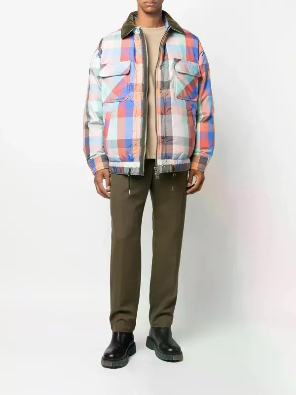 Sacai Check-pattern Zip-up Bomber Jacket