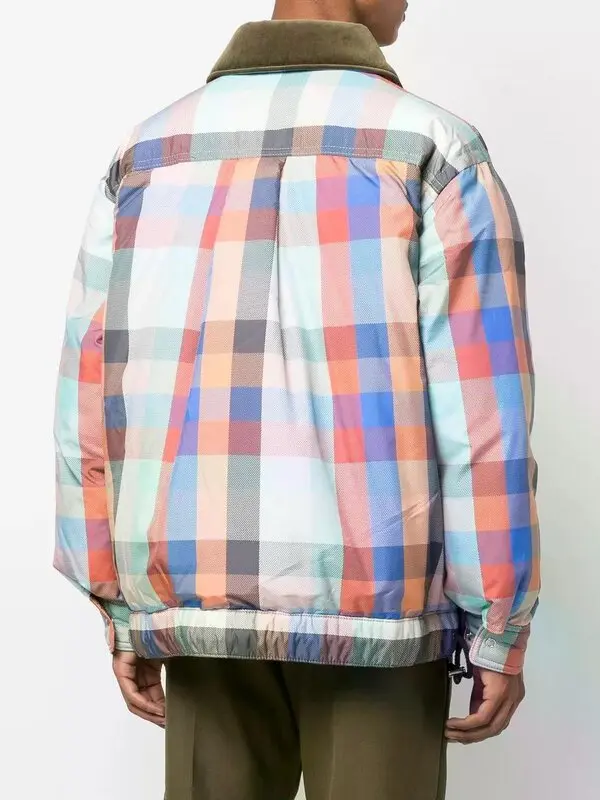 Sacai Check-pattern Zip-up Bomber Jacket