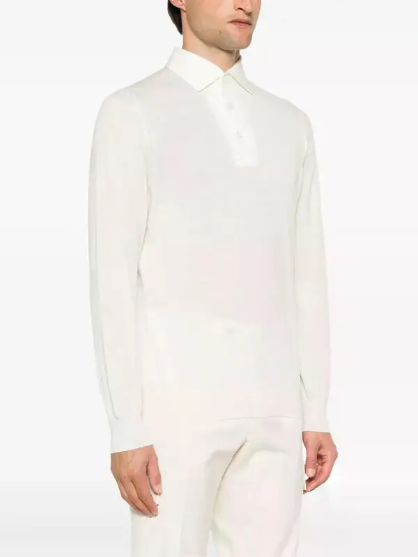 LARDINI Mélange Polo Shirt - White