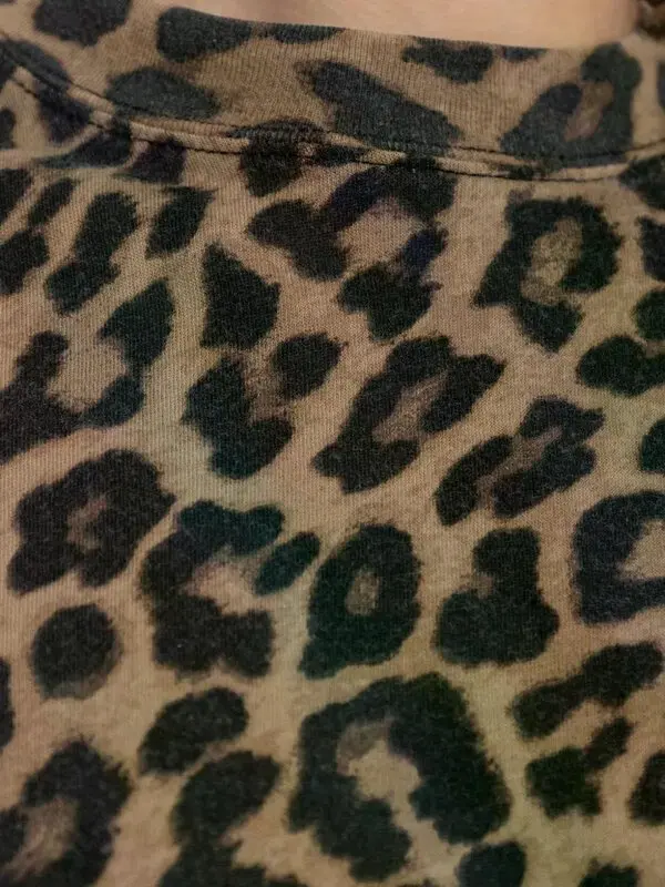 ANINE BING Leopard Print Crewneck T-shirt