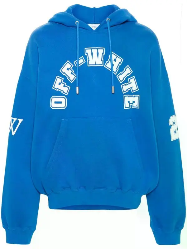 Off-White Logo-print Hoodie - Blue