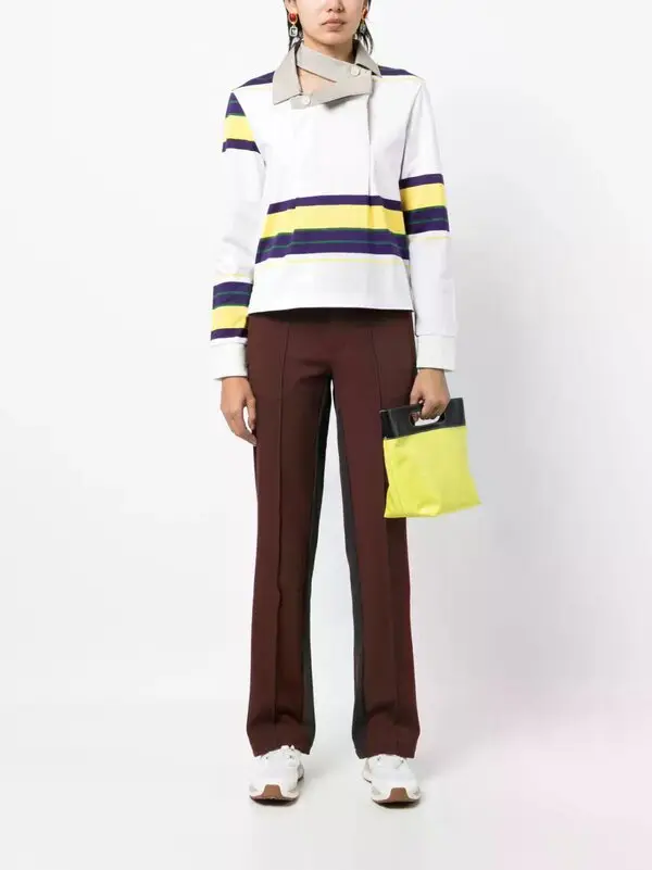 Kolor Striped Sweatshirt With Deconstructed Collar