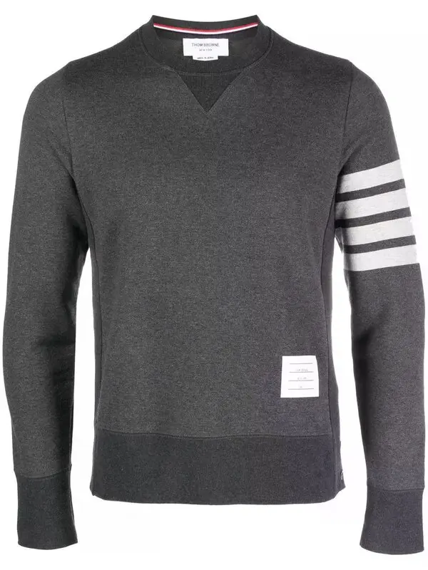 Thom Browne Logo-patch Cotton Sweatshirt - Grey