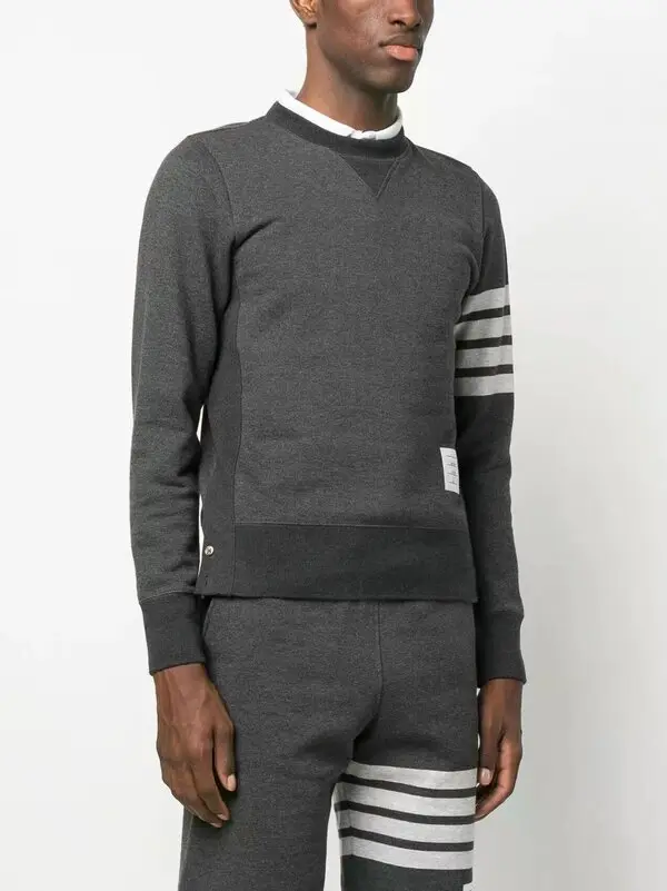 Thom Browne Logo-patch Cotton Sweatshirt - Grey