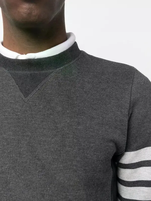 Thom Browne Logo-patch Cotton Sweatshirt - Grey