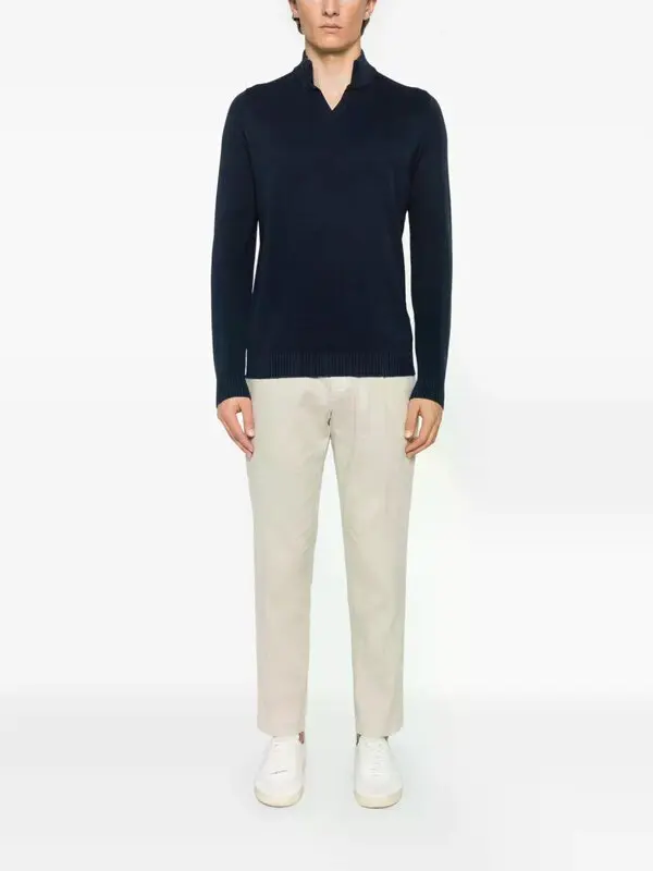 Fedeli Cotton Sweater - Blue