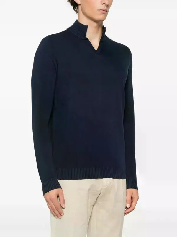 Fedeli Cotton Sweater - Blue