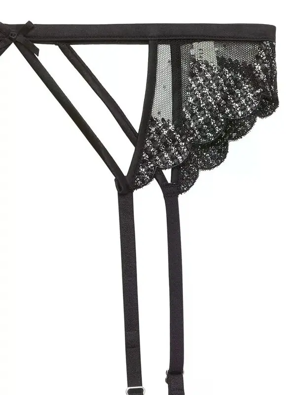 FLEUR DU MAL Heart Embroidered Garter Belt