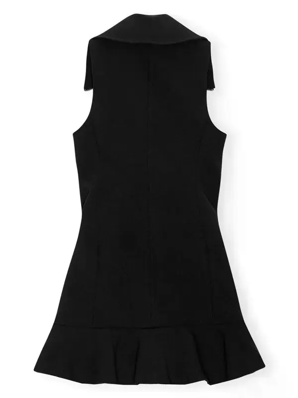 GANNI Zip-up Crepe Mini Dress