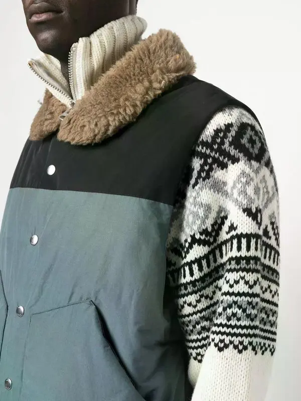 Sacai Padded Shearling-collar Jacket