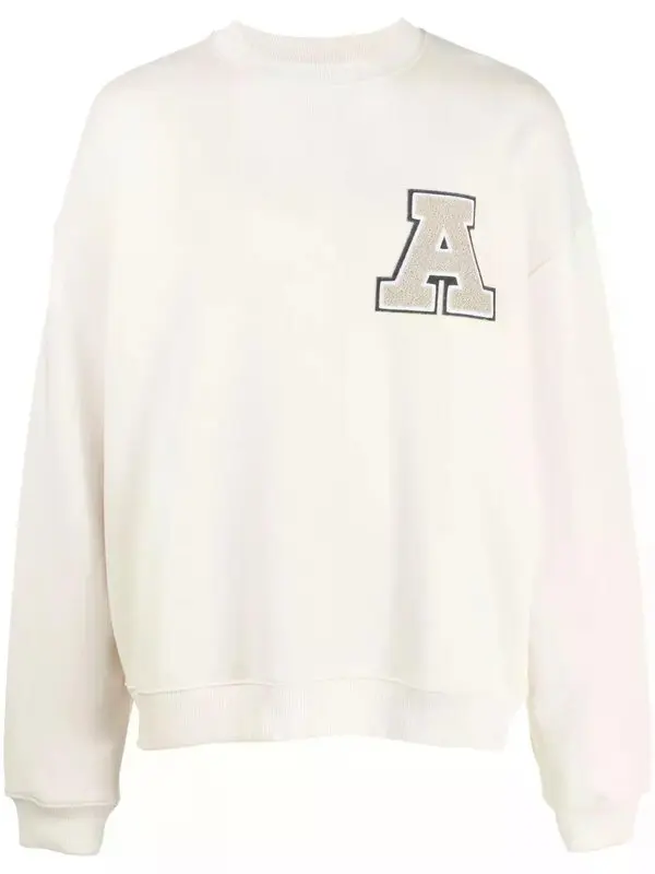 Axel Arigato Logo-patch Organic-cotton Sweatshirt - Neutrals