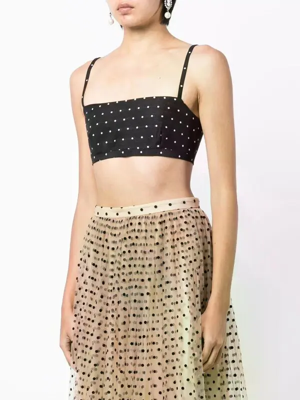 MACGRAW Abbey Polka-dot Cropped Top