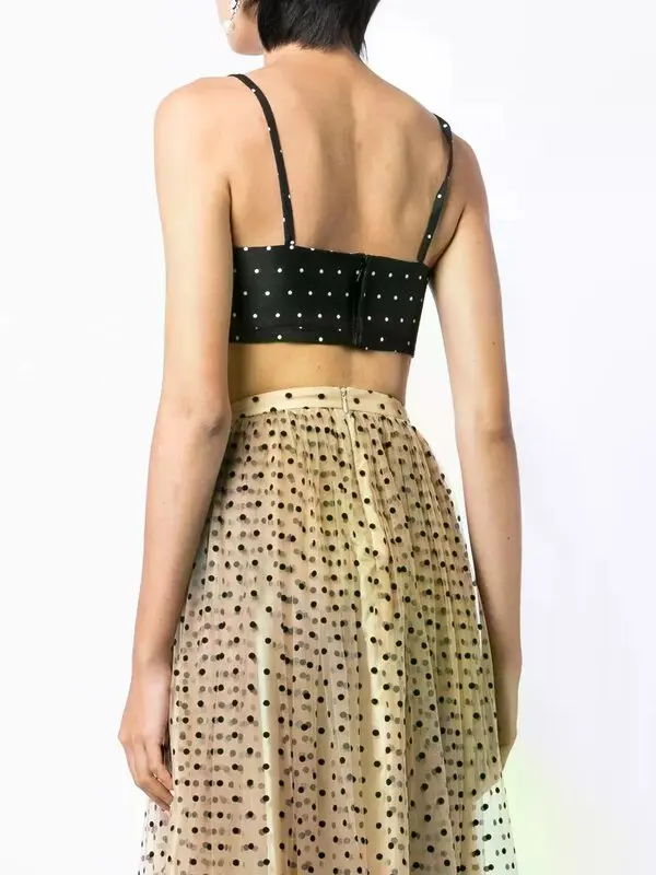 MACGRAW Abbey Polka-dot Cropped Top