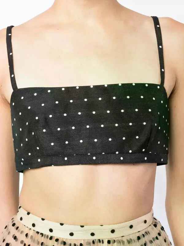 MACGRAW Abbey Polka-dot Cropped Top