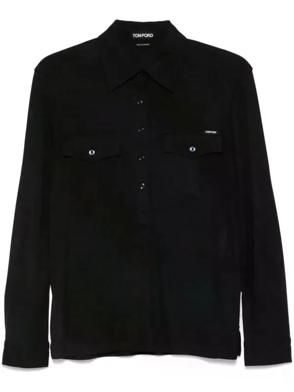 TOM FORD Fine-knit Shirt - Black