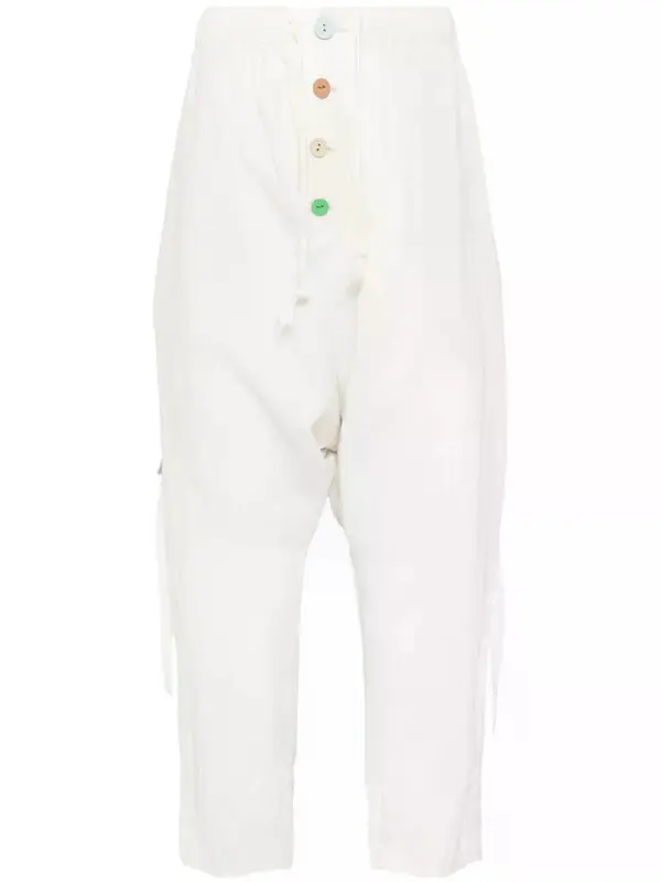 Undercover Drawstring Drop-crotch Trousers - Neutrals