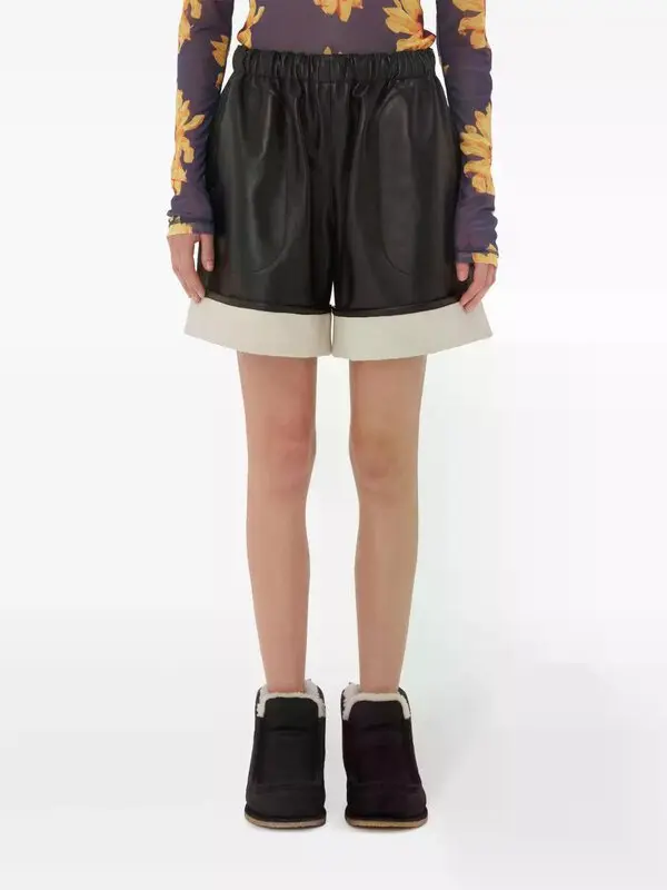 JW Anderson Contrast-hem Leather Shorts