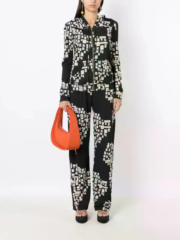 AMIR SLAMA Text-print Zip-up Hoodie