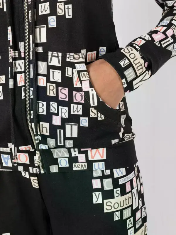 AMIR SLAMA Text-print Zip-up Hoodie