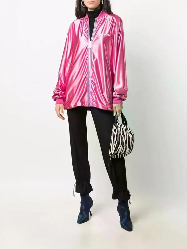 Khrisjoy Logo-print Metallic Bomber Jacket