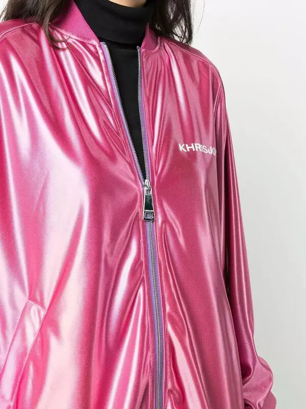 Khrisjoy Logo-print Metallic Bomber Jacket