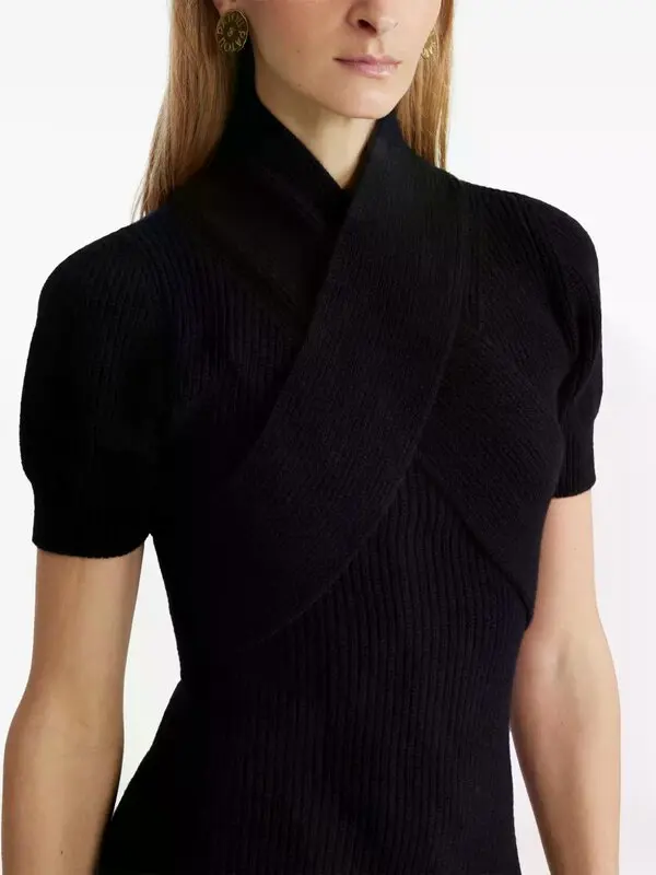 PATOU Merino Wool Wrap Mini Dress