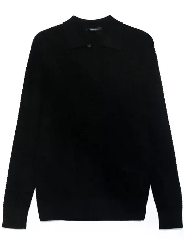 Tagliatore Ribbed-knit Polo Shirt