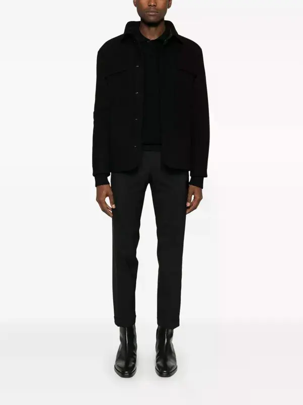 Tagliatore Ribbed-knit Polo Shirt