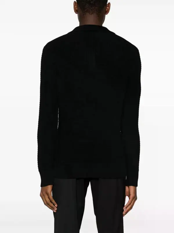 Tagliatore Ribbed-knit Polo Shirt