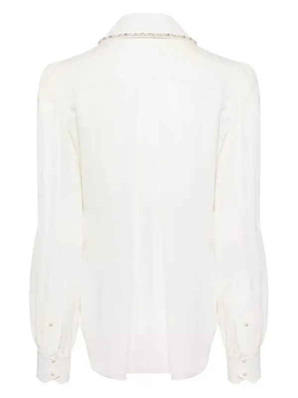 Dice Kayek Pearl-beaded Silk Shirt