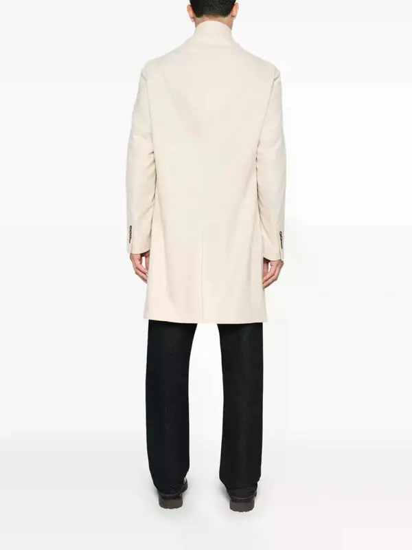 Eleventy Single-breasted Mélange Wool Coat - Neutrals