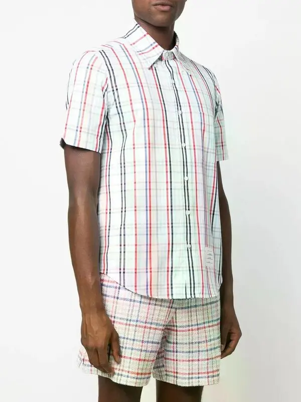 Thom Browne Gingham-check Short-sleeve Shirt
