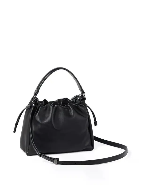 Brunello Cucinelli Mellow Leather Bucket Bag - Black