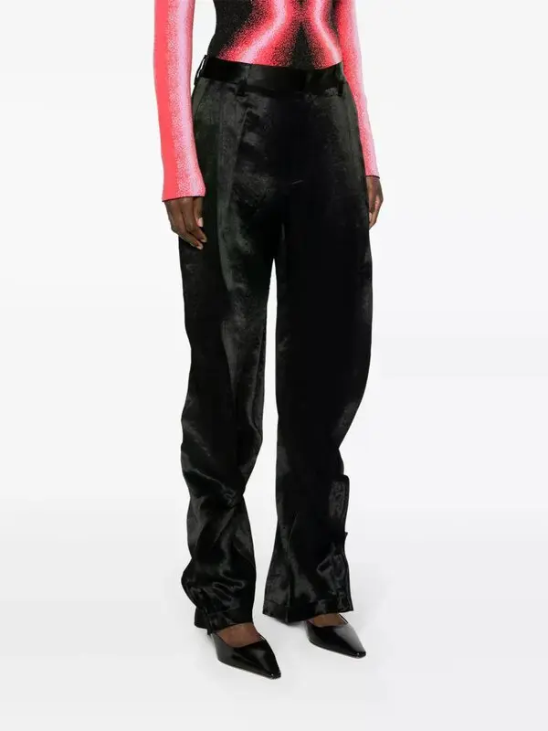 Y/project Ruffled Satin Trousers - Black