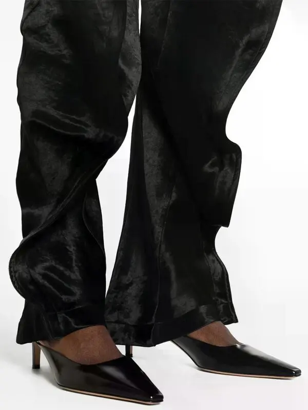 Y/project Ruffled Satin Trousers - Black