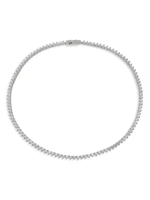 ANABELA CHAN 18kt White Gold Petite Eternity Heart Necklace - Silver