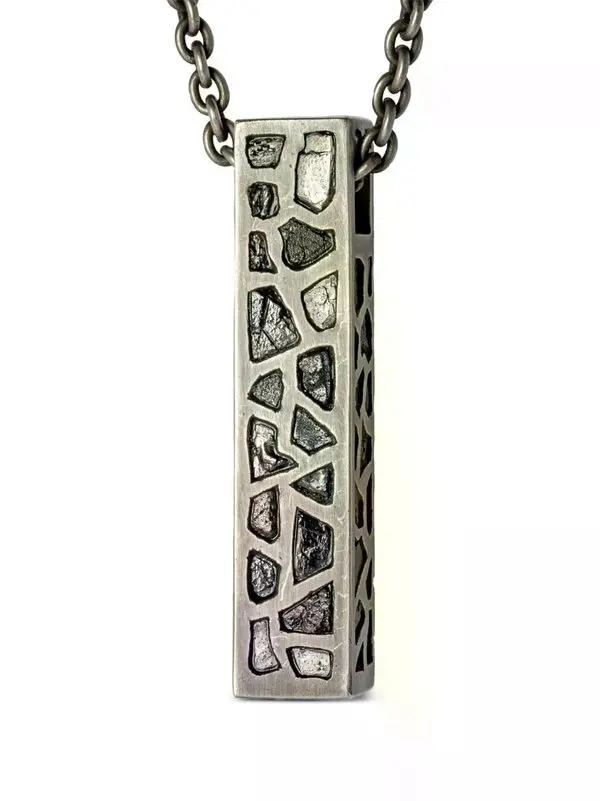 PARTS OF FOUR Cuboid Diamond Pendant Necklace - Silver