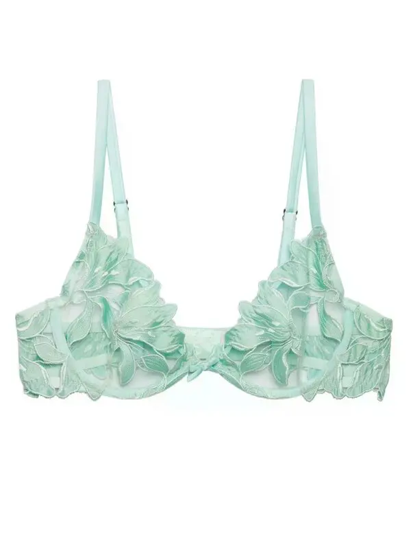 FLEUR DU MAL Lily Embroidered Plunge Demi Bra