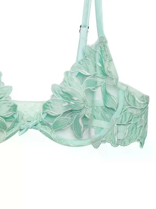 FLEUR DU MAL Lily Embroidered Plunge Demi Bra