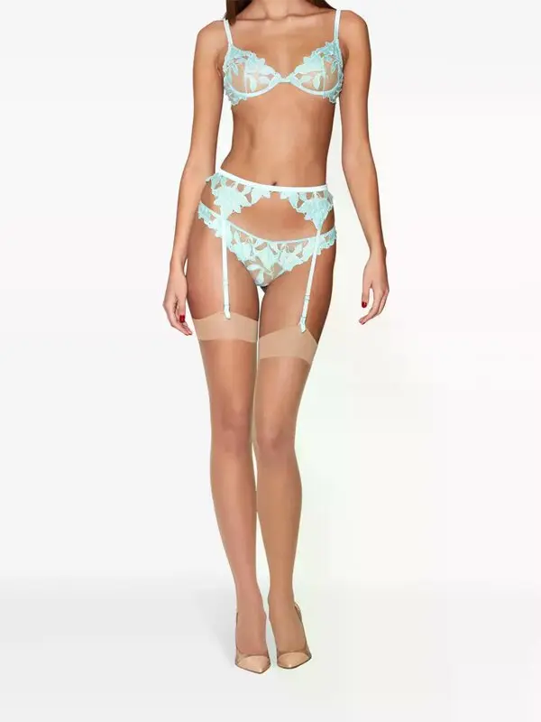 FLEUR DU MAL Lily Embroidered Plunge Demi Bra