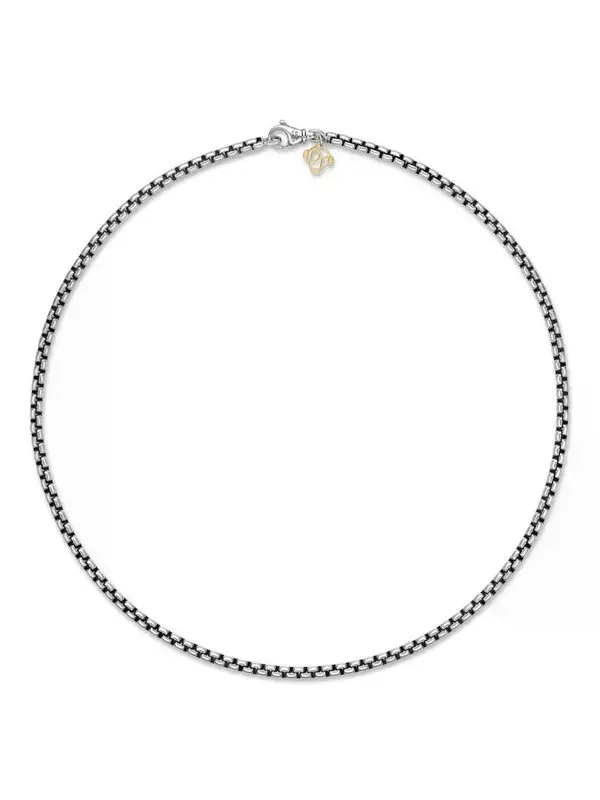 David Yurman 14kt Yellow Gold And Sterling Box Chain Necklace - Silver